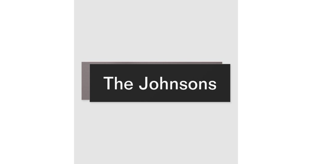 Simple Black and White Mailbox Name Plate Magnet | Zazzle