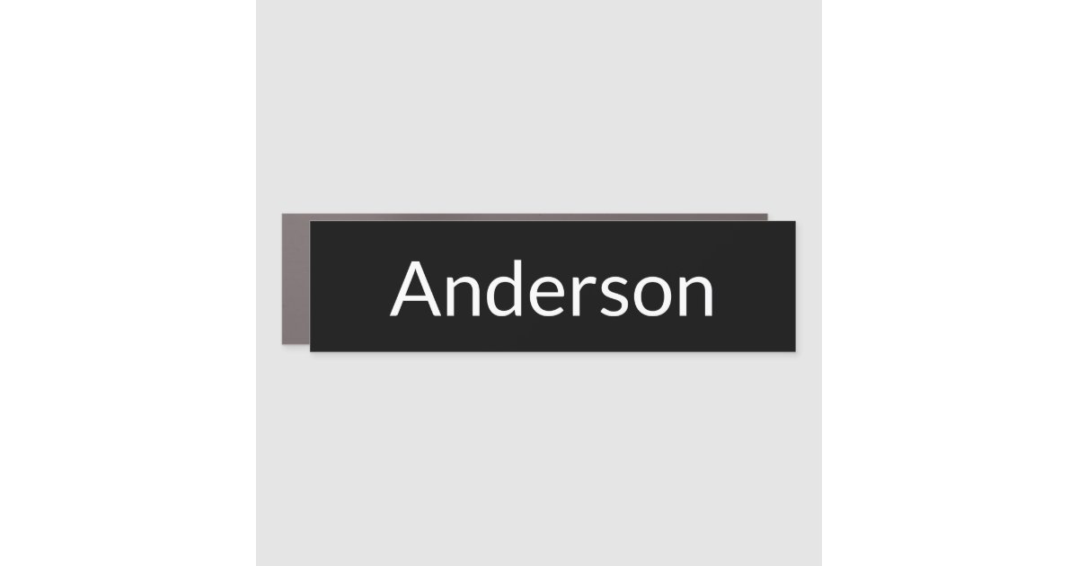 Simple Black and White Mailbox Nameplate Magnet | Zazzle