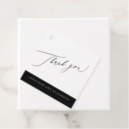Simple Black and White Modern Calligraphy Favor Tags | Zazzle