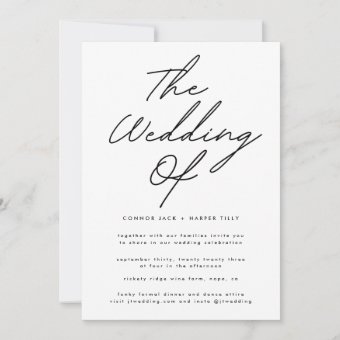 Simple Black and White Modern Text Only Invitation | Zazzle