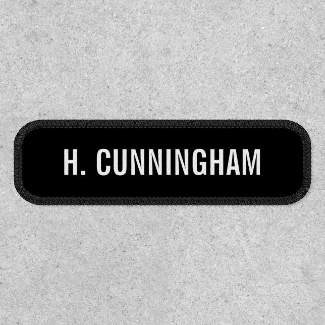 Simple Black and White Name Patch | Zazzle