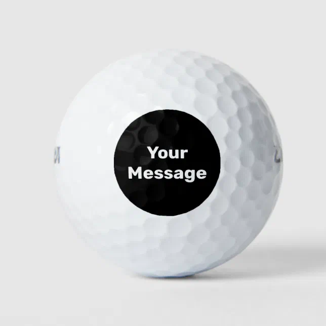 Simple Black and White Name Text Template Golf Balls | Zazzle
