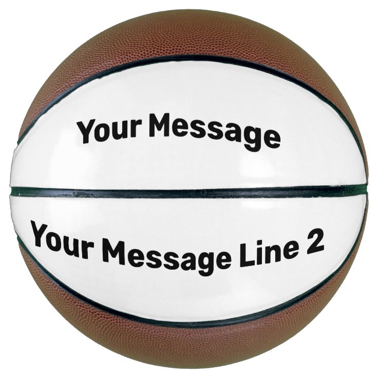 Simple Black and White Name Your Text Template Basketball | Zazzle