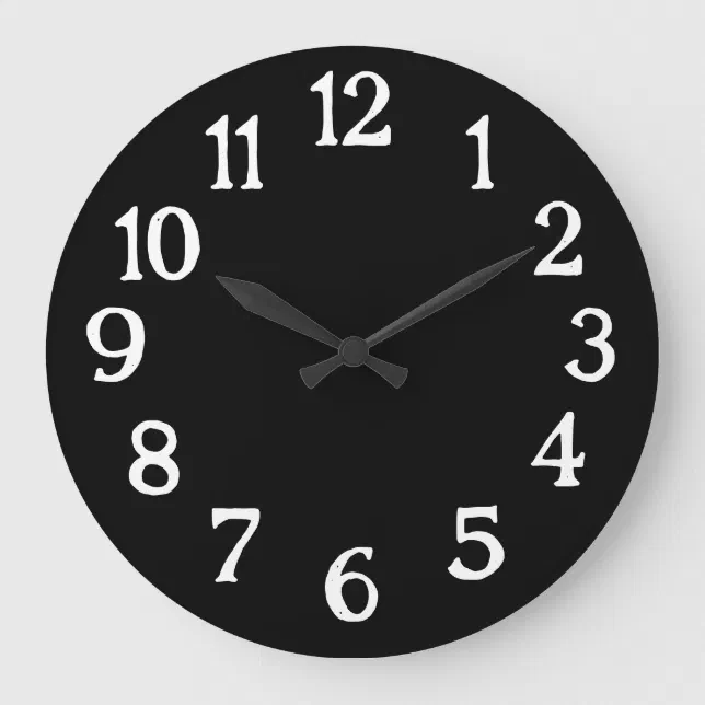 Simple Black and White Normal Clock | Zazzle