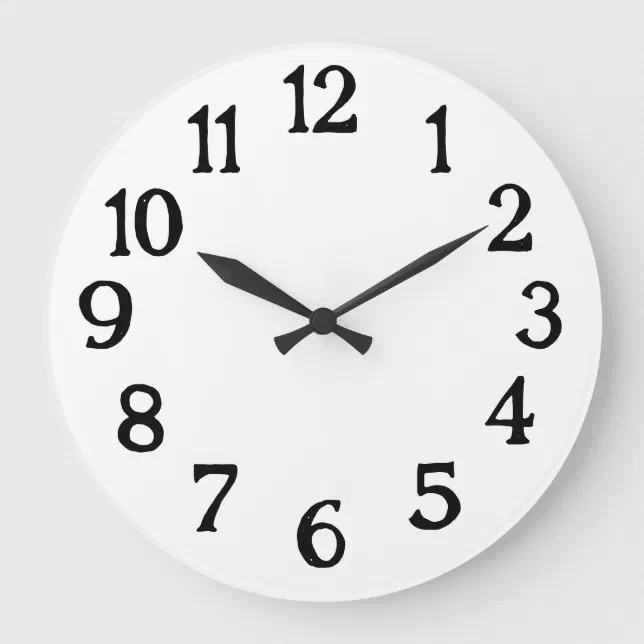 Simple Black and White Normal Clock | Zazzle