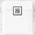 Simple Black and White QR Code Lost and Found Square Sticker | Zazzle