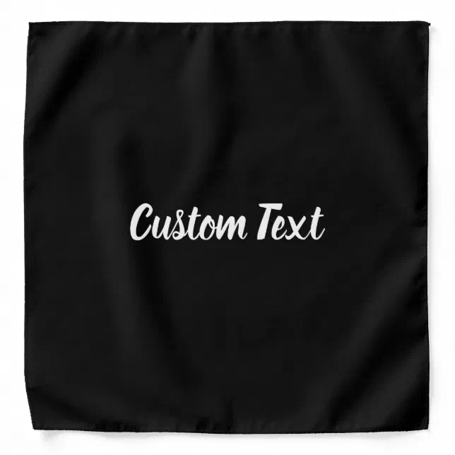 Simple Black and White Script Text Template Bandana | Zazzle