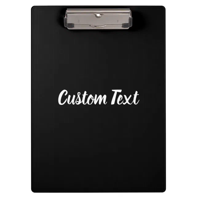 Simple Black and White Script Text Template Clipboard | Zazzle