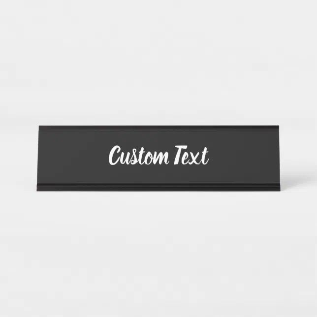 Simple Black and White Script Text Template Desk Name Plate | Zazzle