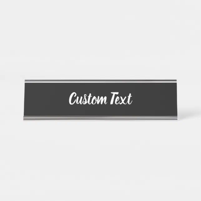 Simple Black and White Script Text Template Desk Name Plate | Zazzle