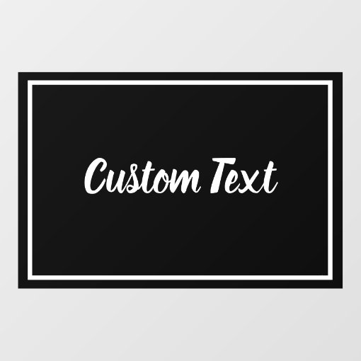 Simple Black and White Script Text Template Floor Decals | Zazzle