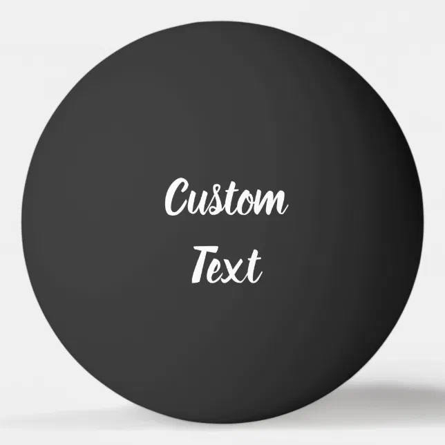Simple Black and White Script Text Template Ping Pong Ball | Zazzle