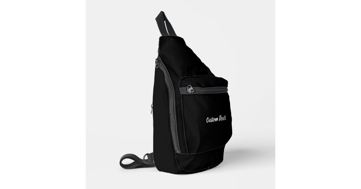 Simple Black and White Script Text Template Sling Bag | Zazzle