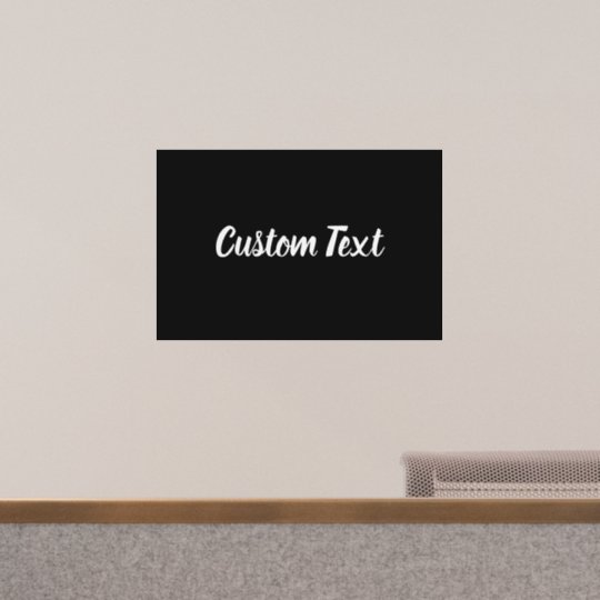 Simple Black and White Script Text Template Wall Decal | Zazzle.com