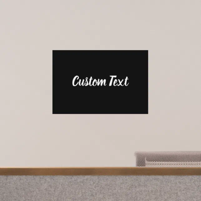 Simple Black and White Script Text Template Wall Decal | Zazzle
