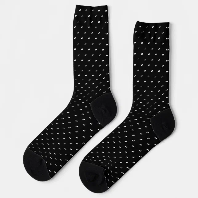 Simple Black and White Triangles Pattern Socks | Zazzle