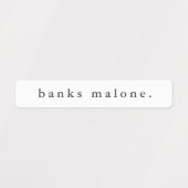 Simple Black and White Waterproof Name Labels | Zazzle