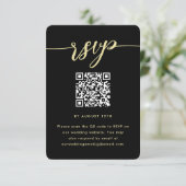 Simple Black and White Wedding RSVP with QR Code | Zazzle