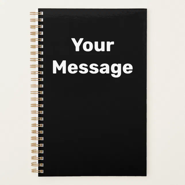Simple Black and White Your Message Text Template Planner | Zazzle