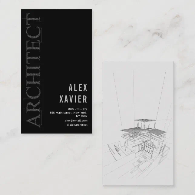 simple black architect business card | Zazzle