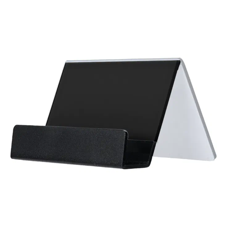 Simple Black Blank Desk Business Card Holder | Zazzle