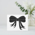 Simple Black Bow Postcard | Zazzle