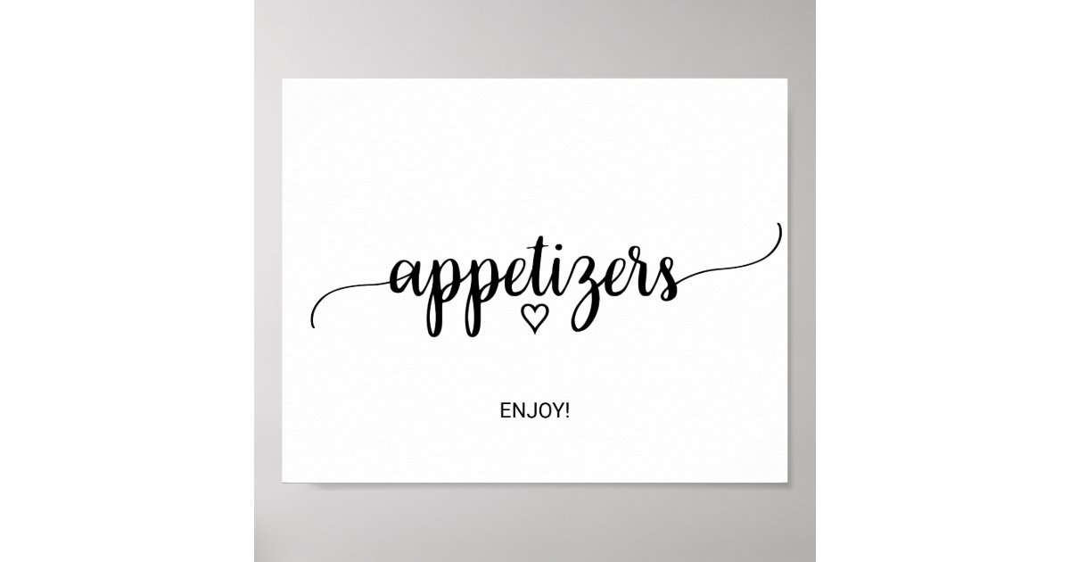 Simple Black Calligraphy Appetizers Sign Zazzle simple-black-calligraphy-appetizers-sign-zazzle