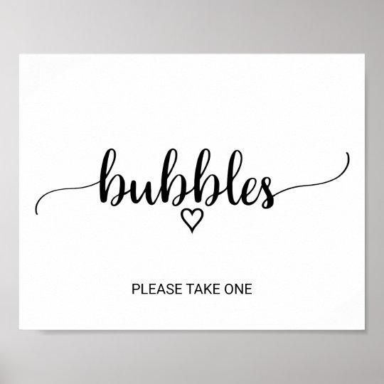 Simple Black Calligraphy Bubbles Sign | Zazzle.com
