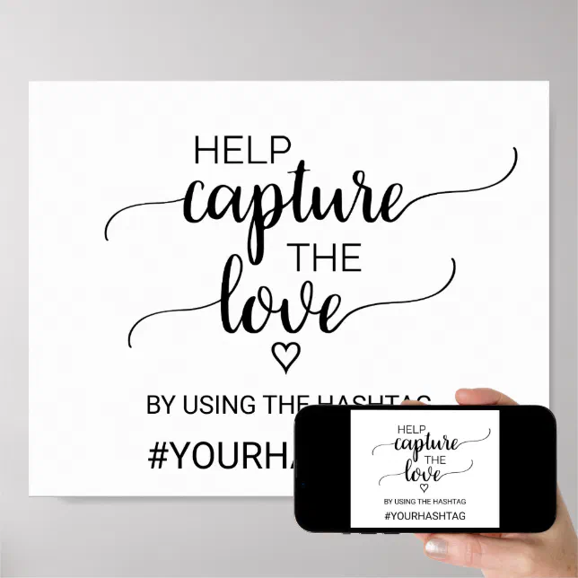 Simple Black Calligraphy Capture The Love Sign | Zazzle