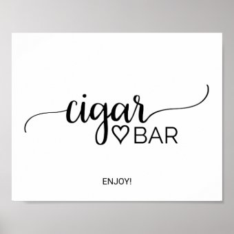 Simple Black Calligraphy Cigar Bar Sign | Zazzle