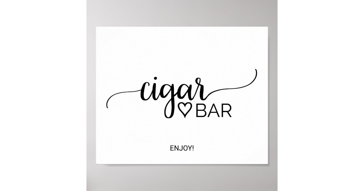 Simple Black Calligraphy Cigar Bar Sign | Zazzle