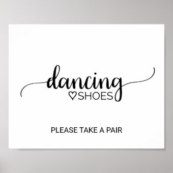 Simple Black Calligraphy Dancing Shoes Sign | Zazzle