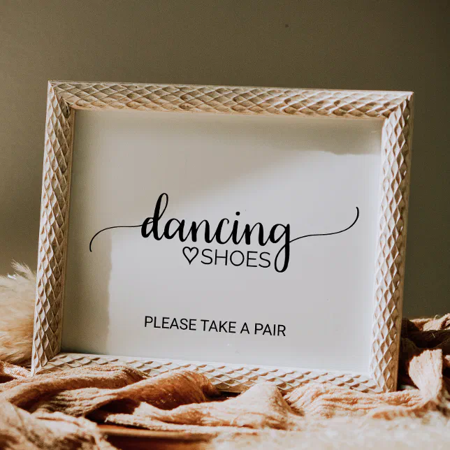 Simple Black Calligraphy Dancing Shoes Sign | Zazzle