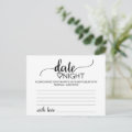Simple Black Calligraphy Date Night Idea Cards | Zazzle