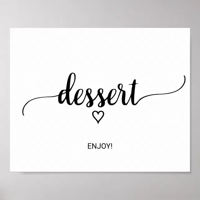 Simple Black Calligraphy Dessert Sign | Zazzle