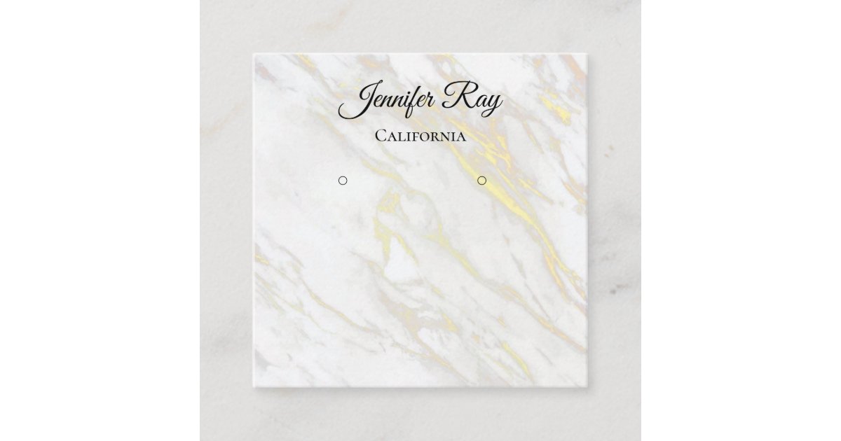 simple black calligraphy earring display cards | Zazzle