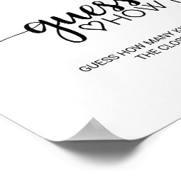 Simple Black Calligraphy Guess How Many Sign | Zazzle