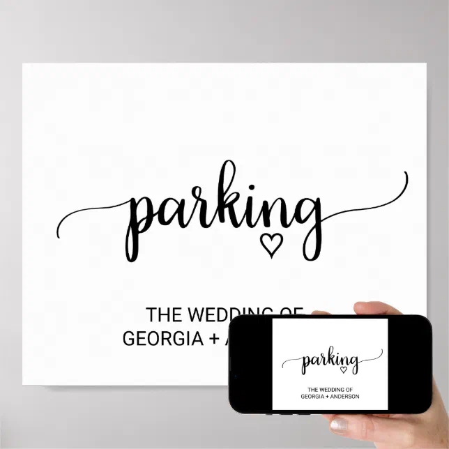 Simple Black Calligraphy Parking Sign | Zazzle