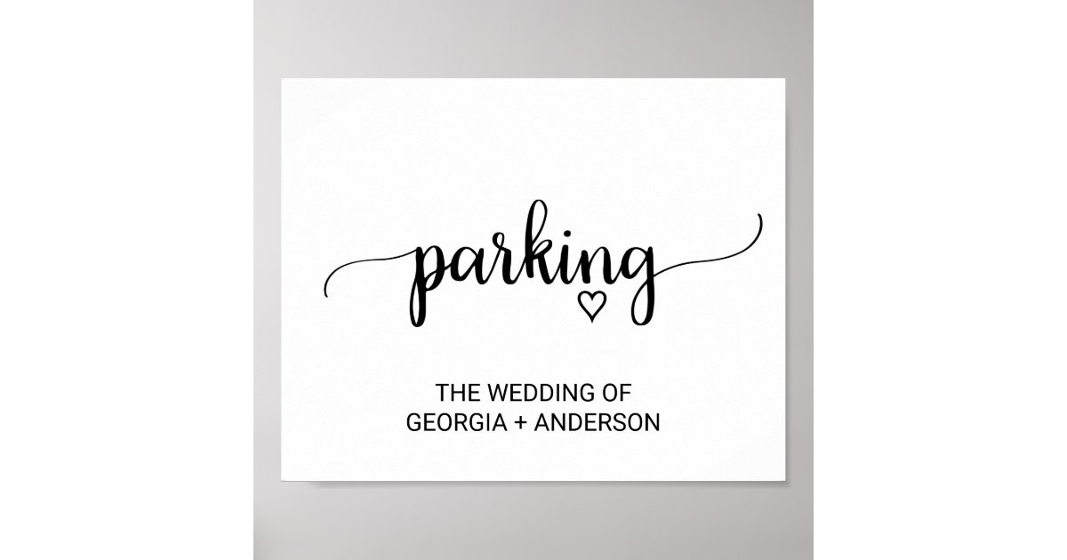 Simple Black Calligraphy Parking Sign Zazzle