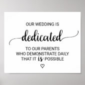 Simple Black Calligraphy Wedding Dedication Sign | Zazzle