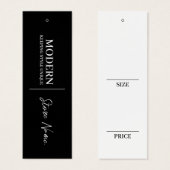 Simple Black Clothing Hanging Display Price Card | Zazzle