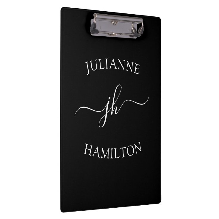 Simple Black Custom Add Your Name Clipboard | Zazzle