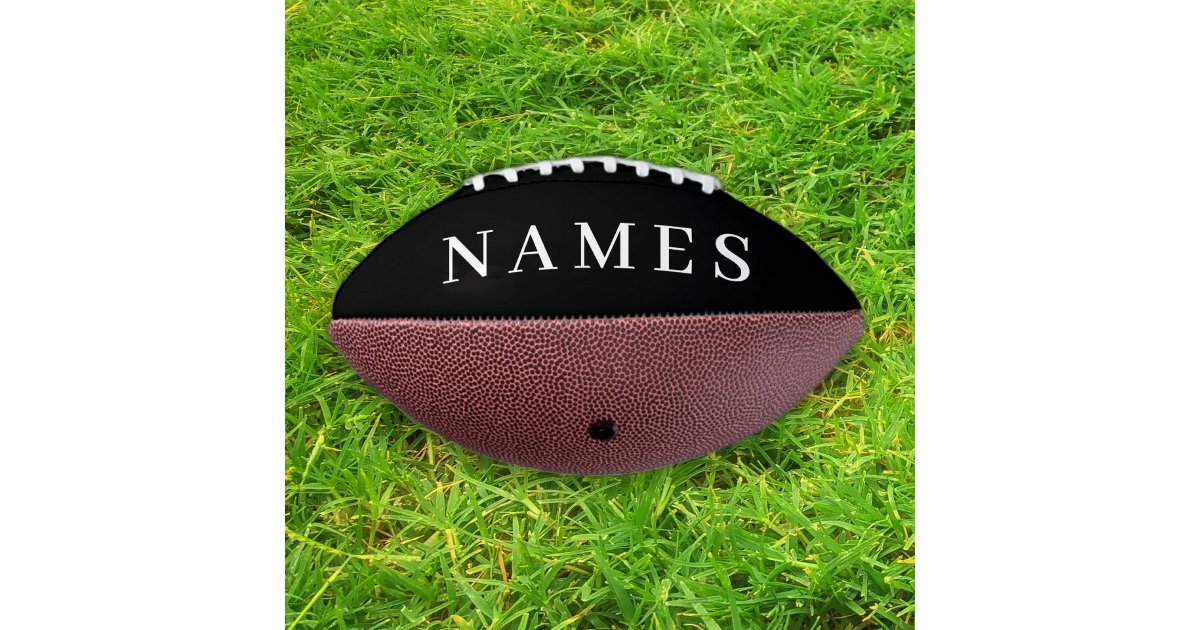 Simple Black Custom Add Your Name Elegant Football | Zazzle
