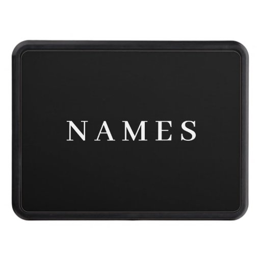 Simple Black Custom Add Your Name Elegant Hitch Cover | Zazzle