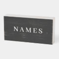 Simple Black Custom Add Your Name Elegant Wooden Box Sign | Zazzle