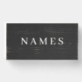 Simple Black Custom Add Your Name Elegant Wooden Box Sign | Zazzle