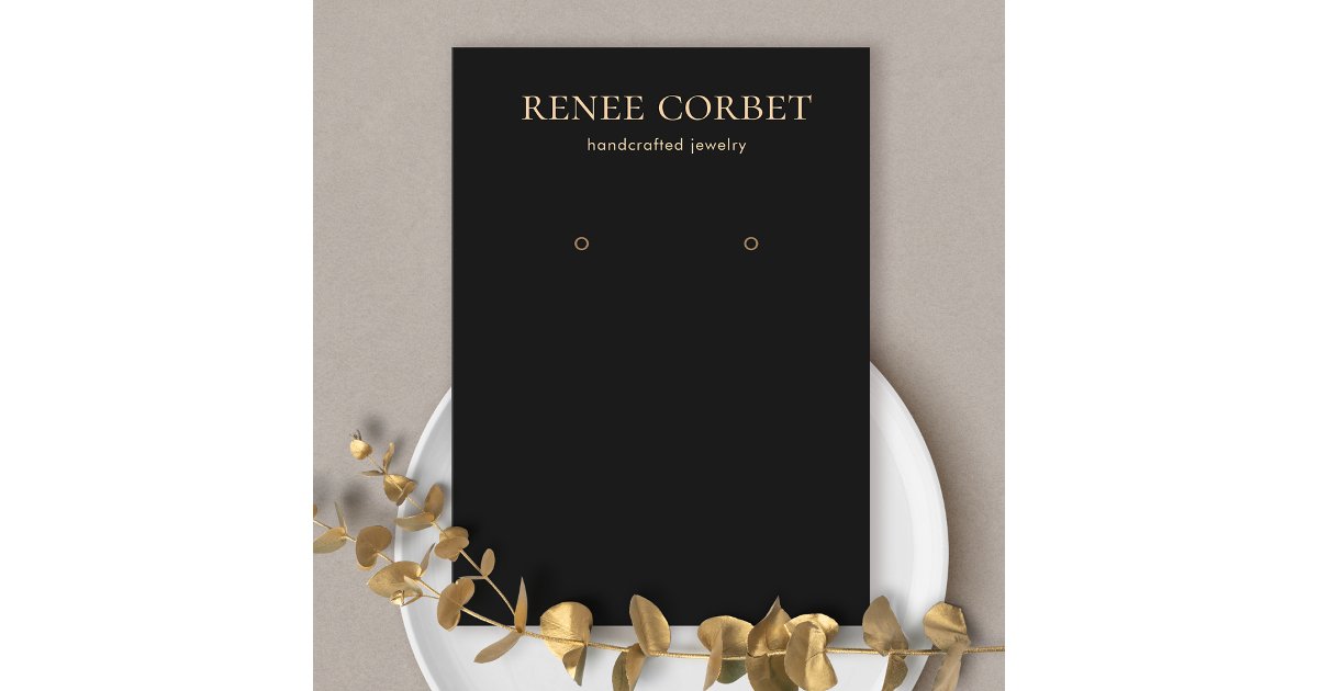 Simple Black Earring Display Card | Zazzle
