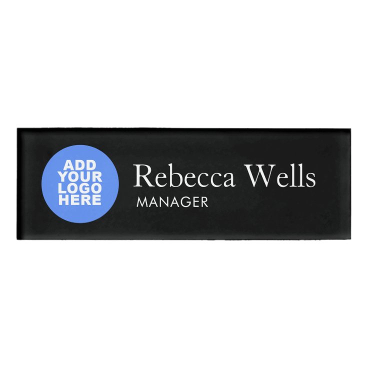 Simple Black Employee Staff Name Logo Badge | Zazzle