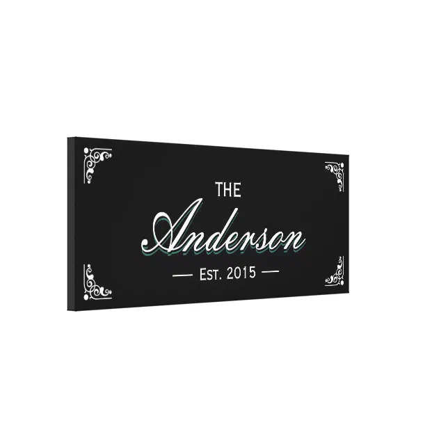 Simple Black Family Established Family Name Sign | Zazzle