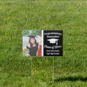 Simple Black Graduation Photo Congratulations Grad Sign | Zazzle